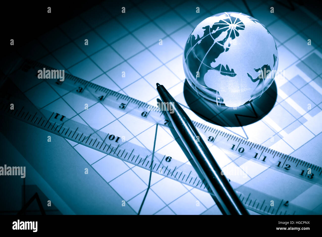 Map globe ruler hi-res stock photography and images - Alamy