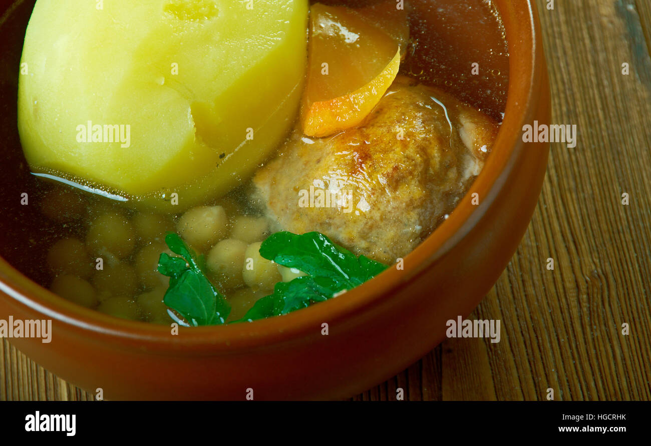 Kufta bozbash Iranian, Azerbaijan,Middle Eastern mutton soup Stock ...