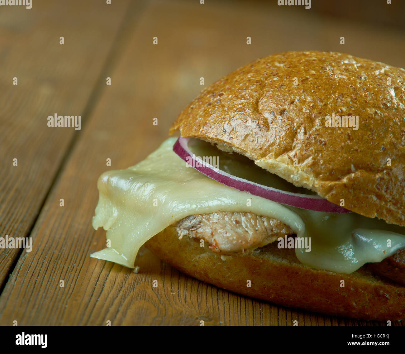 Sandwich Barros Luco popular hot sandwich in Chile that includes beef ...