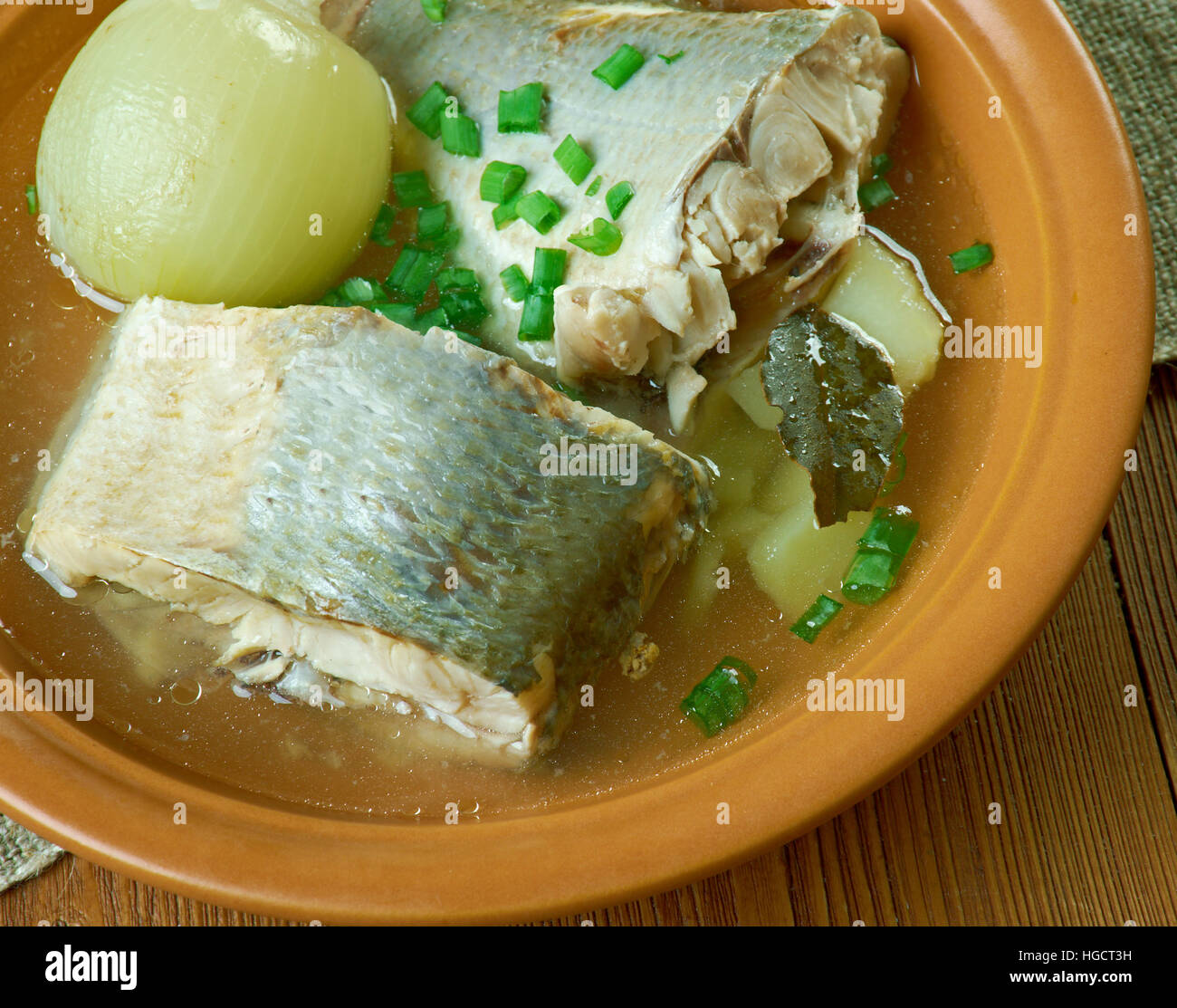 Siberian fish soup of omul (Coregonus autumnalis Stock Photo - Alamy