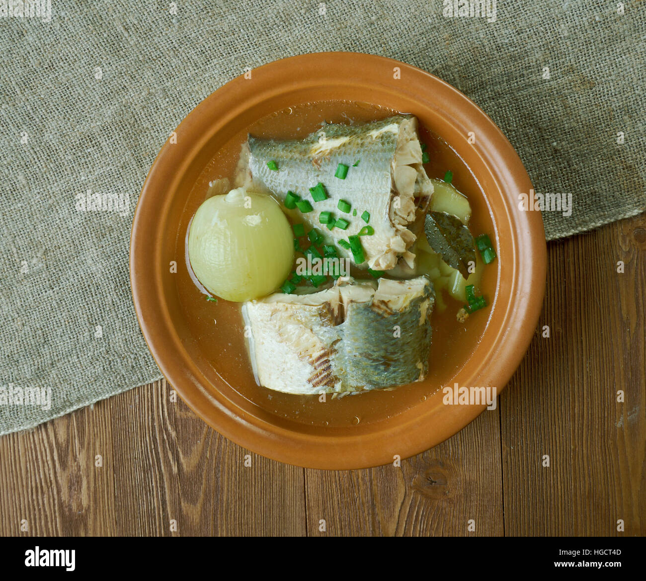 Siberian fish soup of omul (Coregonus autumnalis Stock Photo - Alamy