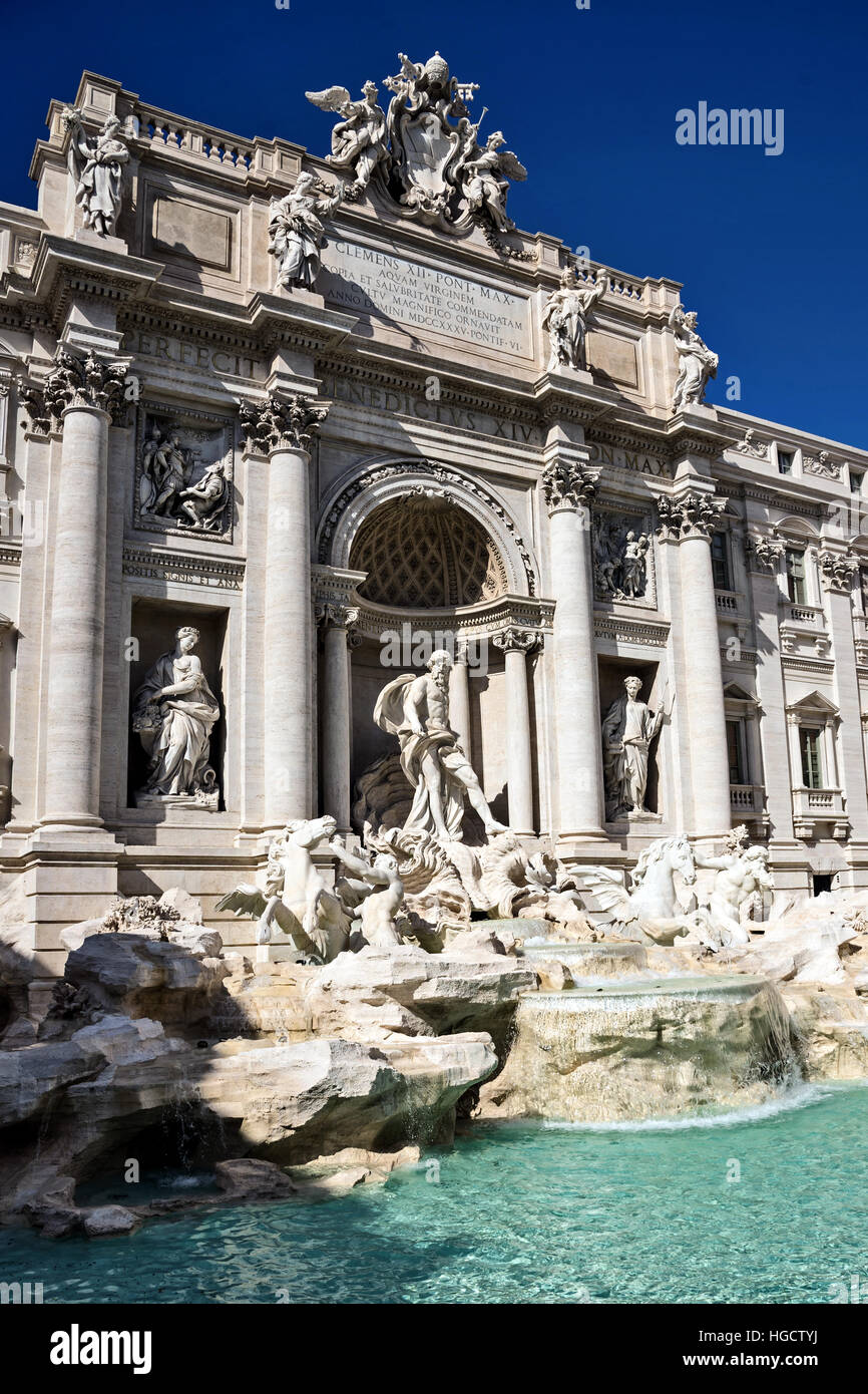 Vertical view on famous Trevi Fountain, vertical view , Rome, capital ...