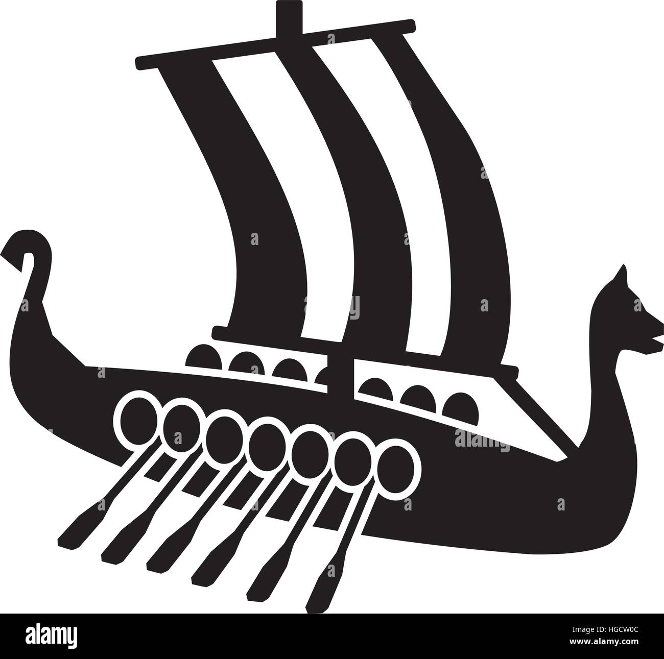 Viking boat with oars Stock Vector Image & Art - Alamy