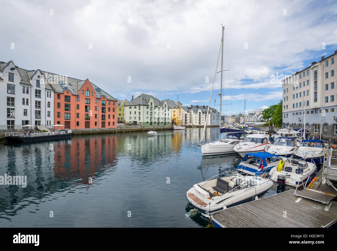Alesund town pier Stock Photo - Alamy