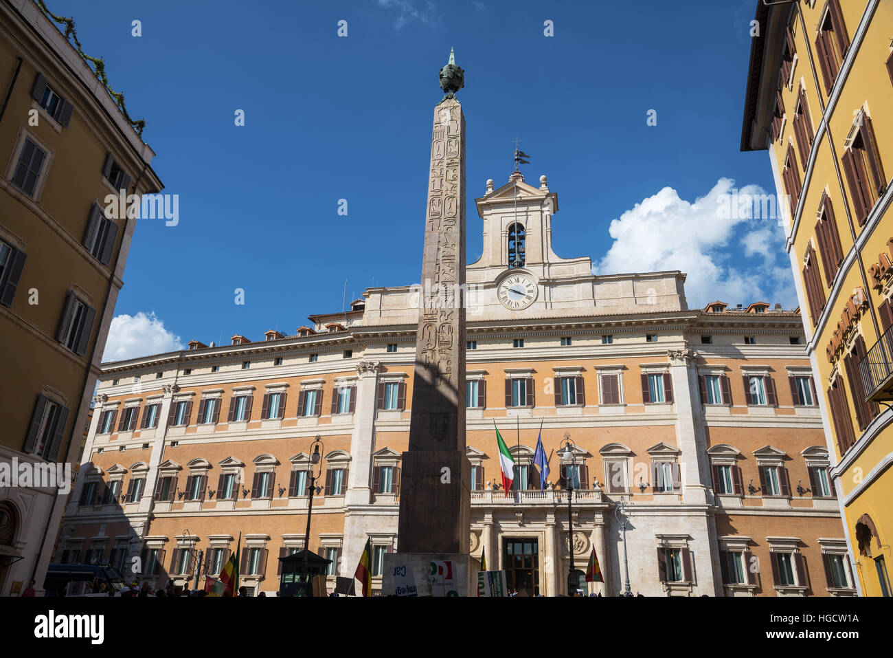 Solare obelisk in front of the Palazzo Montecitorio, Rome, capital of ...
