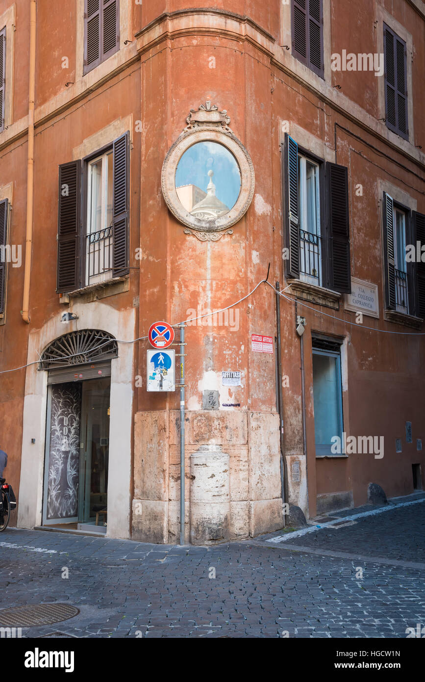 The corner of beautiful colorful medieval building, Rome, capital of ...