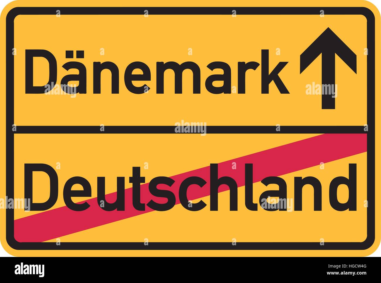 Migration from germany to Denmark - german town sign Stock Vector Image ...