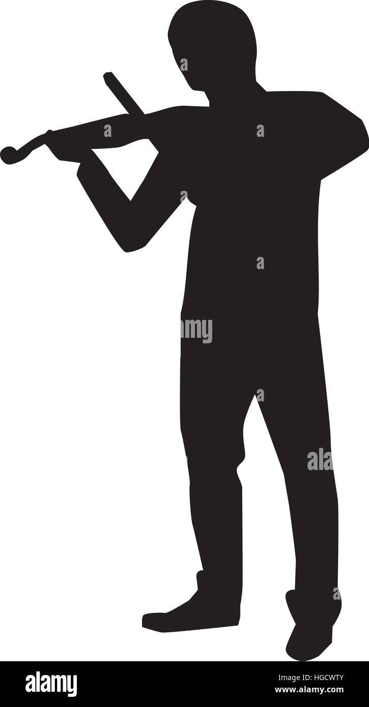 Violin player silhouette Stock Vector Image & Art - Alamy