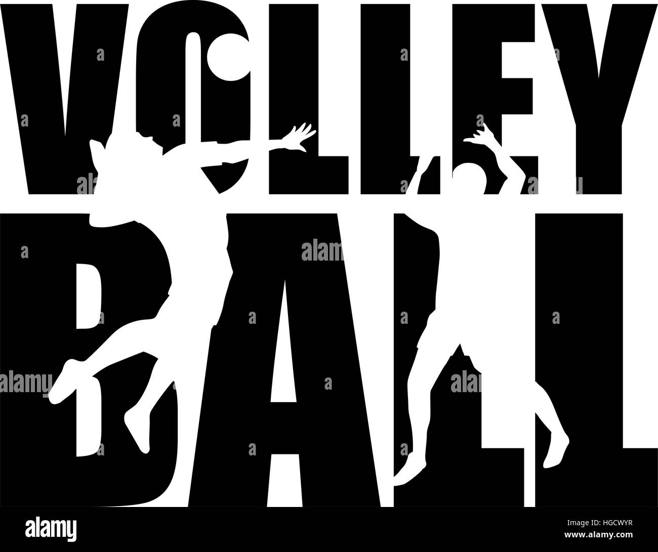 Volleyball word cutout Stock Vector Images - Alamy