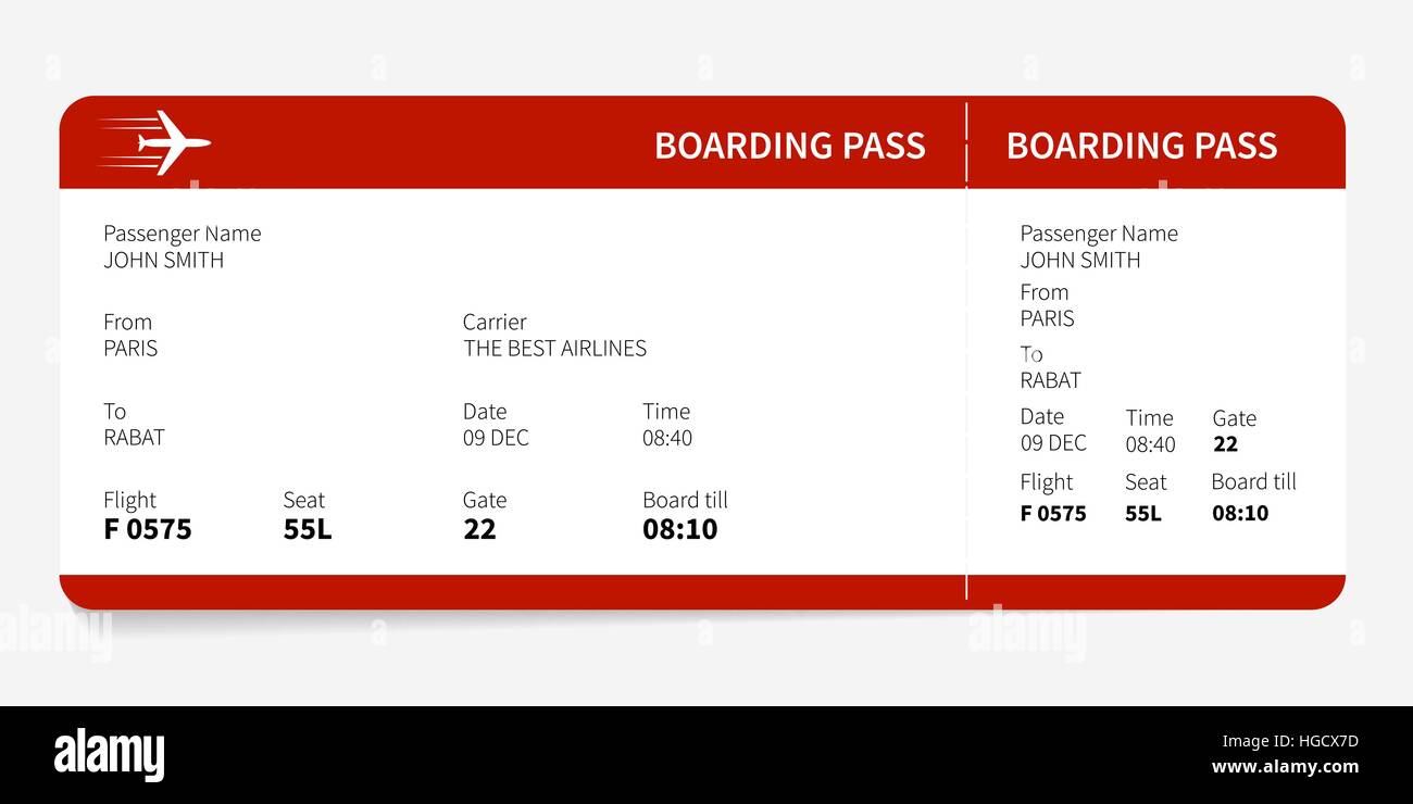 Red boarding pass Stock Vector Image & Art - Alamy