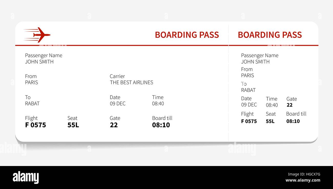 Red boarding pass Stock Vector Image & Art - Alamy