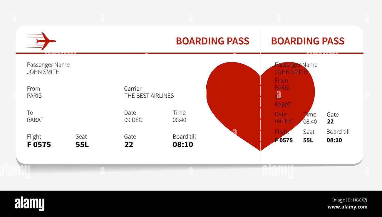Red boarding pass Stock Vector Image & Art - Alamy