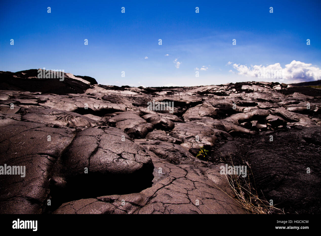 Lava field in Volcanoes National Park Stock Photo - Alamy