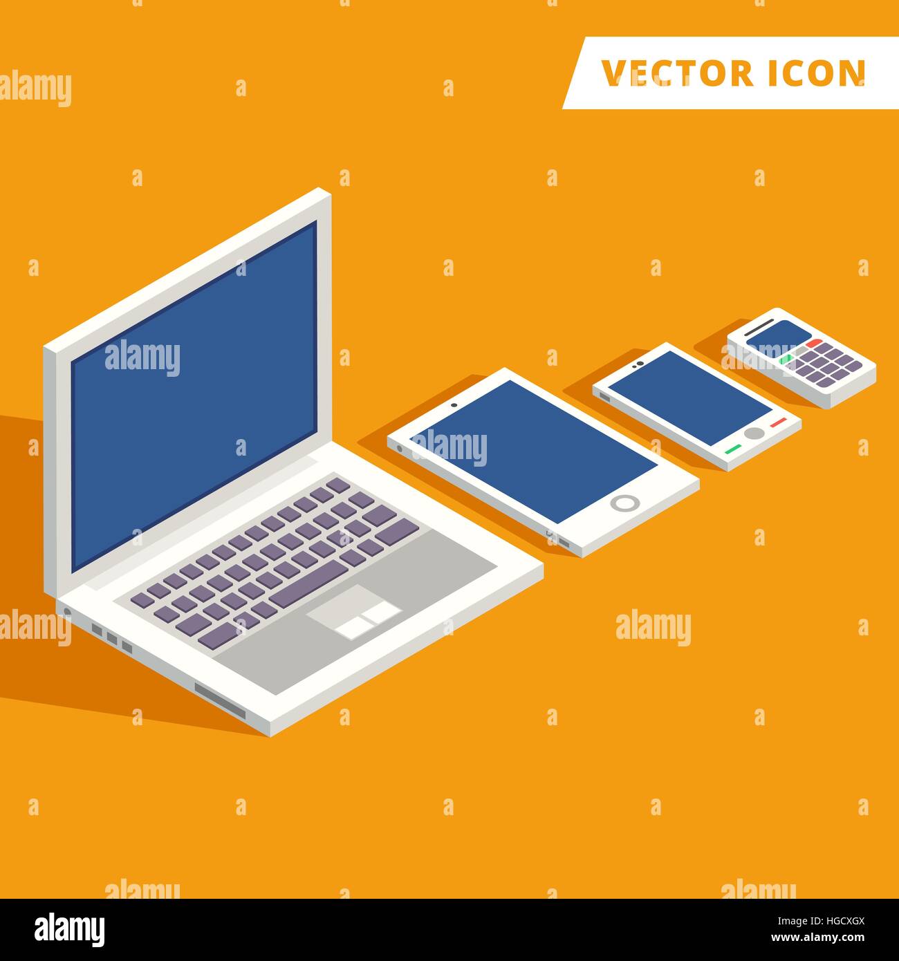 Laptop tablet mobile phone Stock Vector Images - Alamy