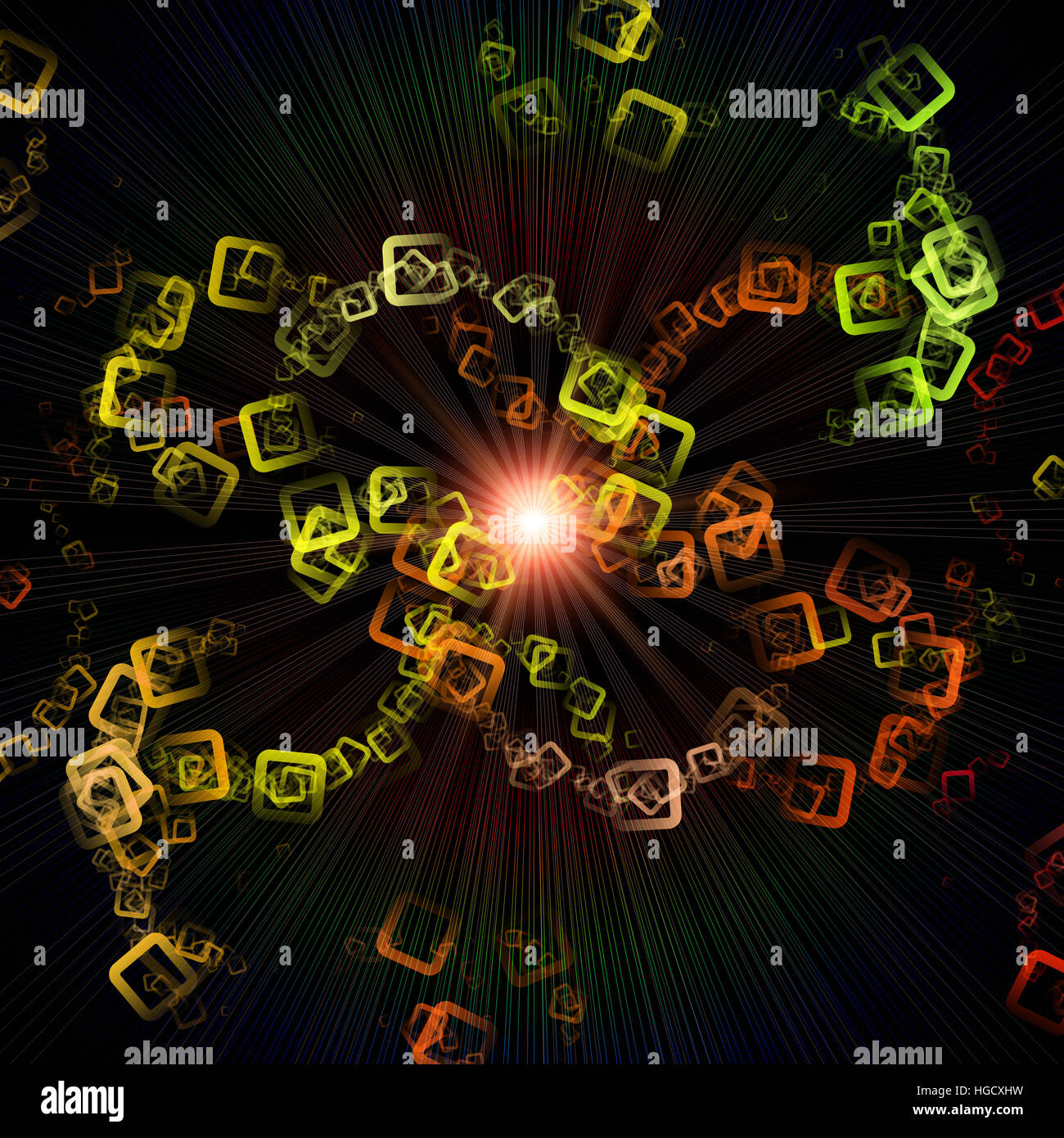 Futuristic abstract square background design illustration with light ...