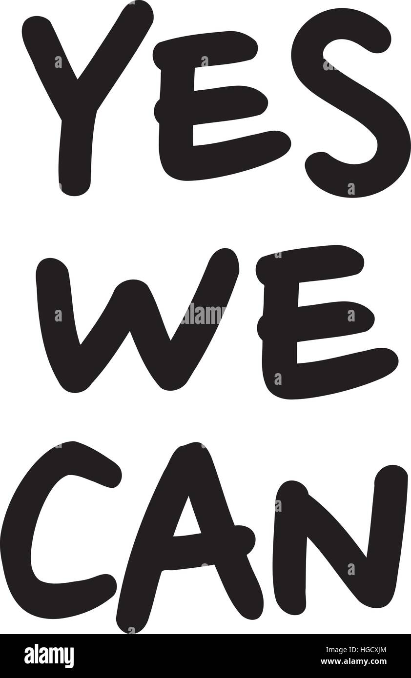 Yes can motivational text Stock Vector Images - Alamy