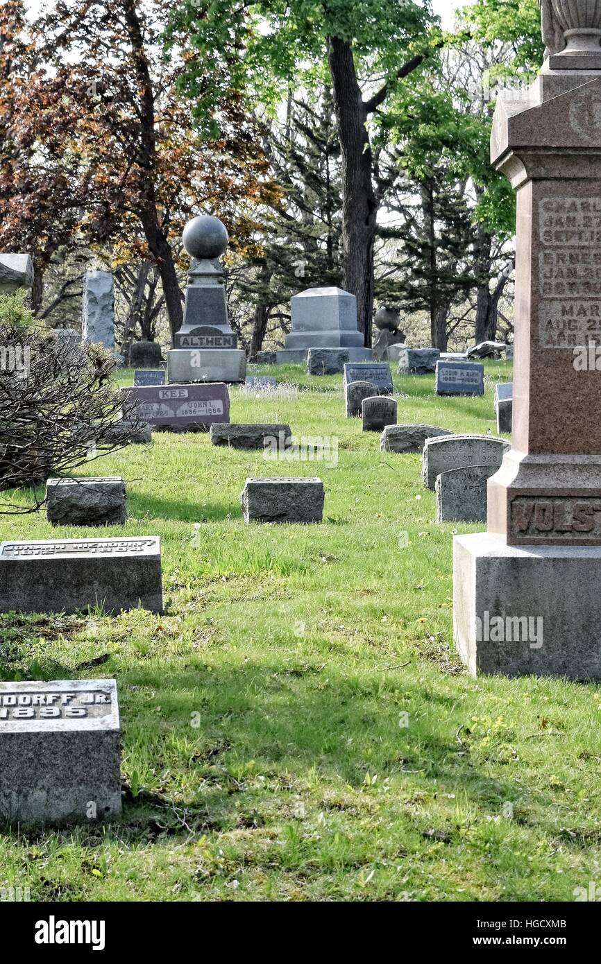 Tombstones in a cemetery Stock Photo - Alamy
