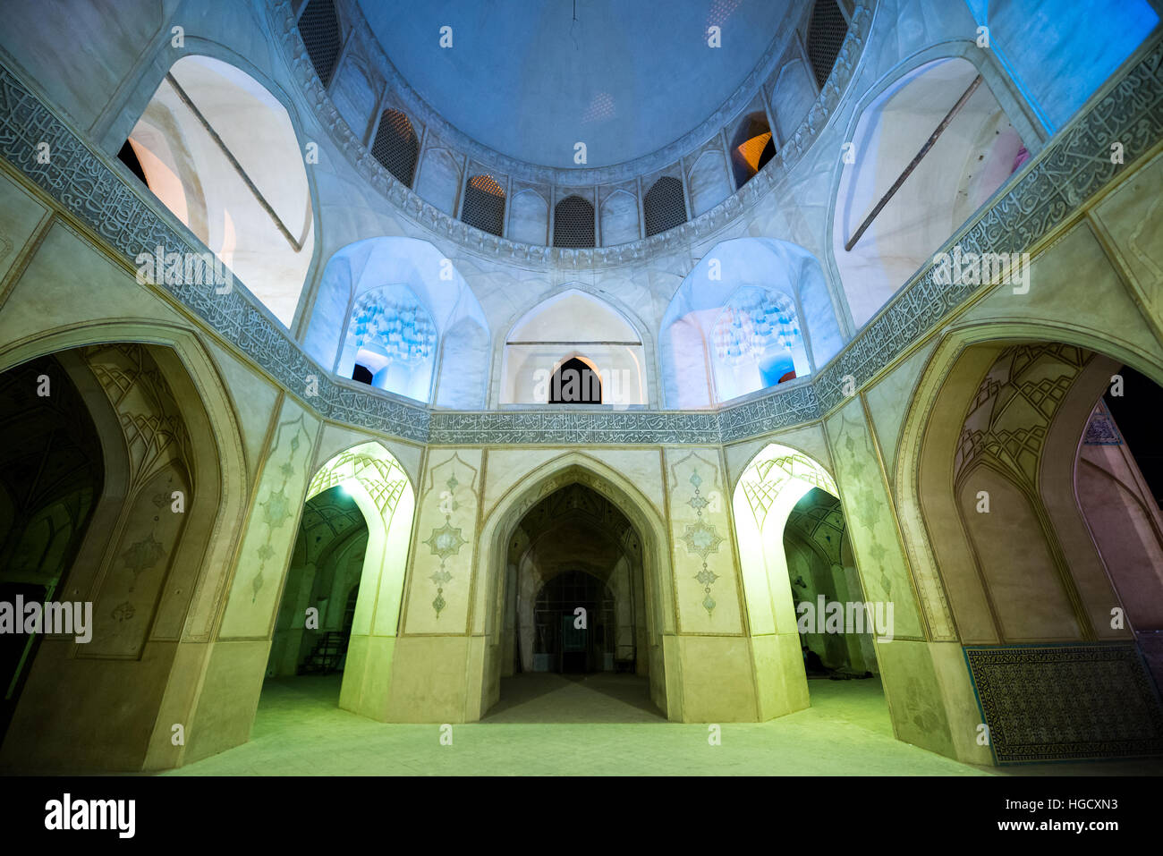 Historical shrine, Agha Bozorg mosque in Kashan city, capital of Kashan ...