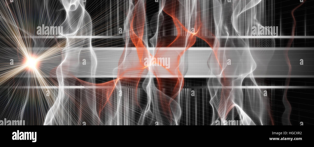 Futuristic technology wave panorama background design with lights Stock ...