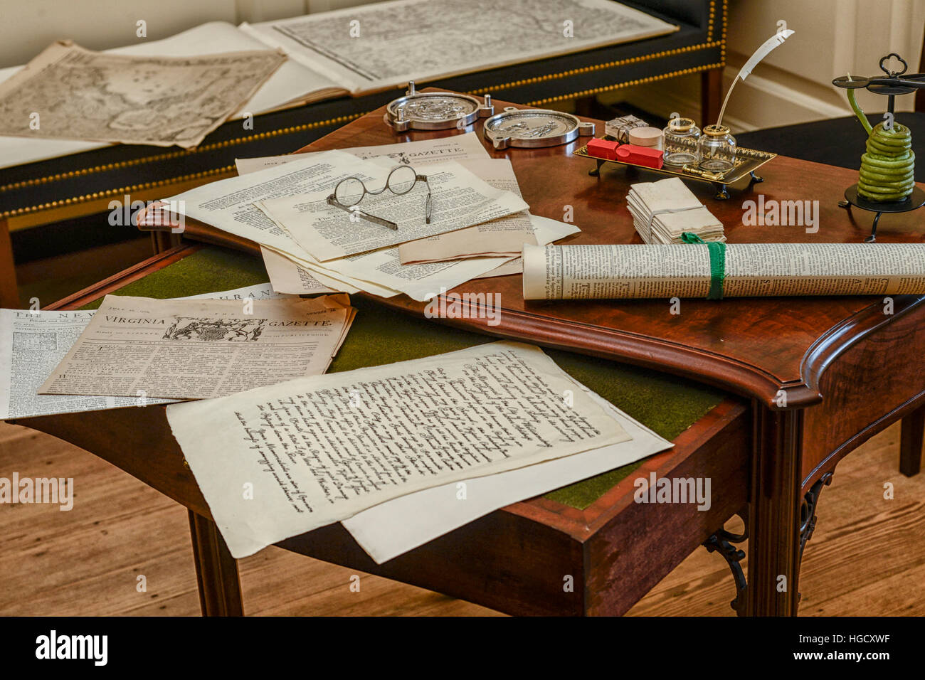 Colonial Williamsburg Governor's Palace government document display ...