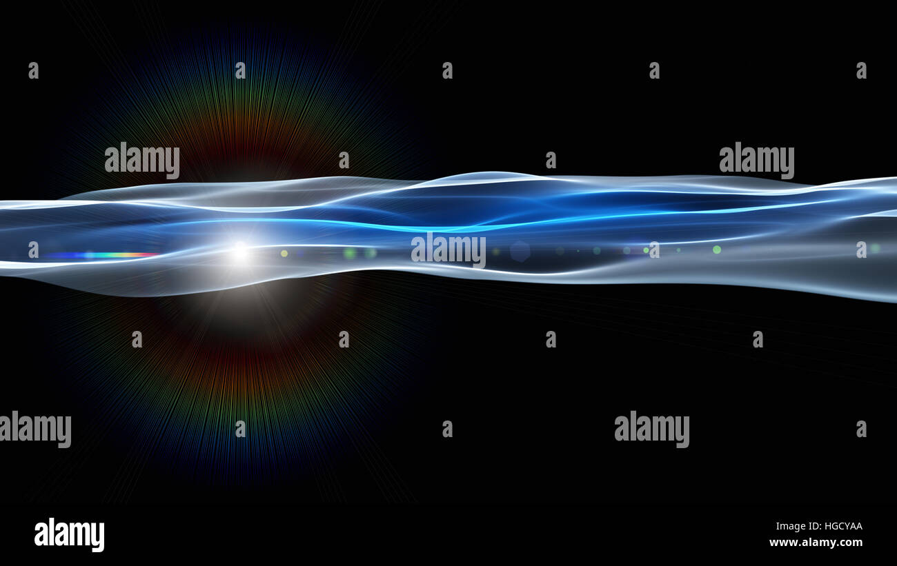 Futuristic technology panorama wave background design with lights Stock ...