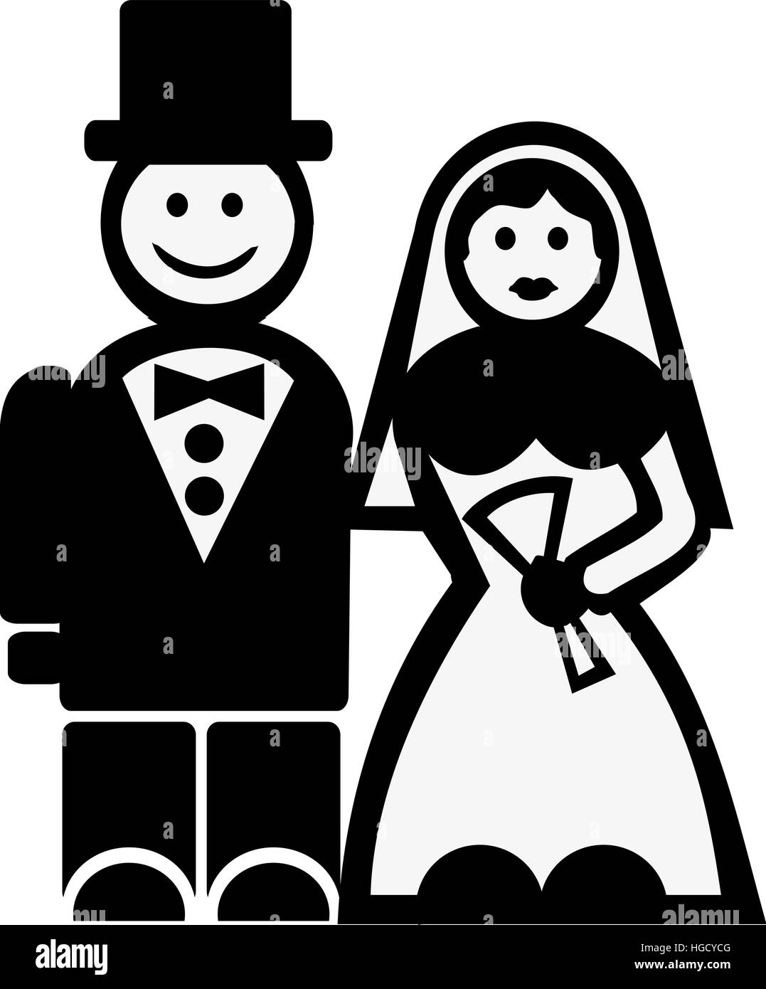 Cute groom and bride icon Stock Vector Image & Art - Alamy