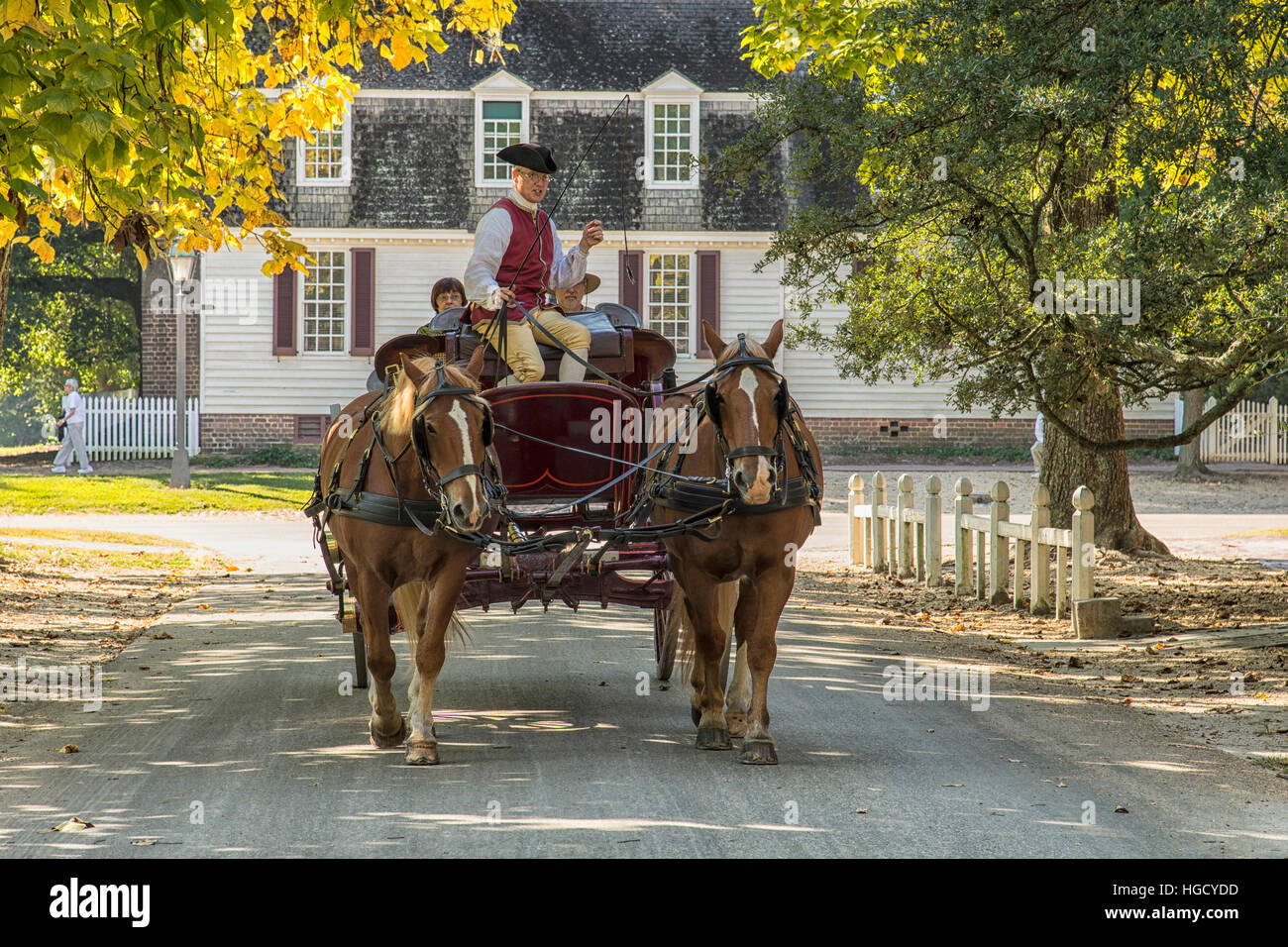 Horse-drawn carriage in Colonial Williamsburg Stock Photo - Alamy