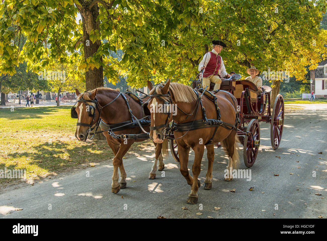 Carriage And Horses Colonial Williamsburg Virginia Stock Photos ...