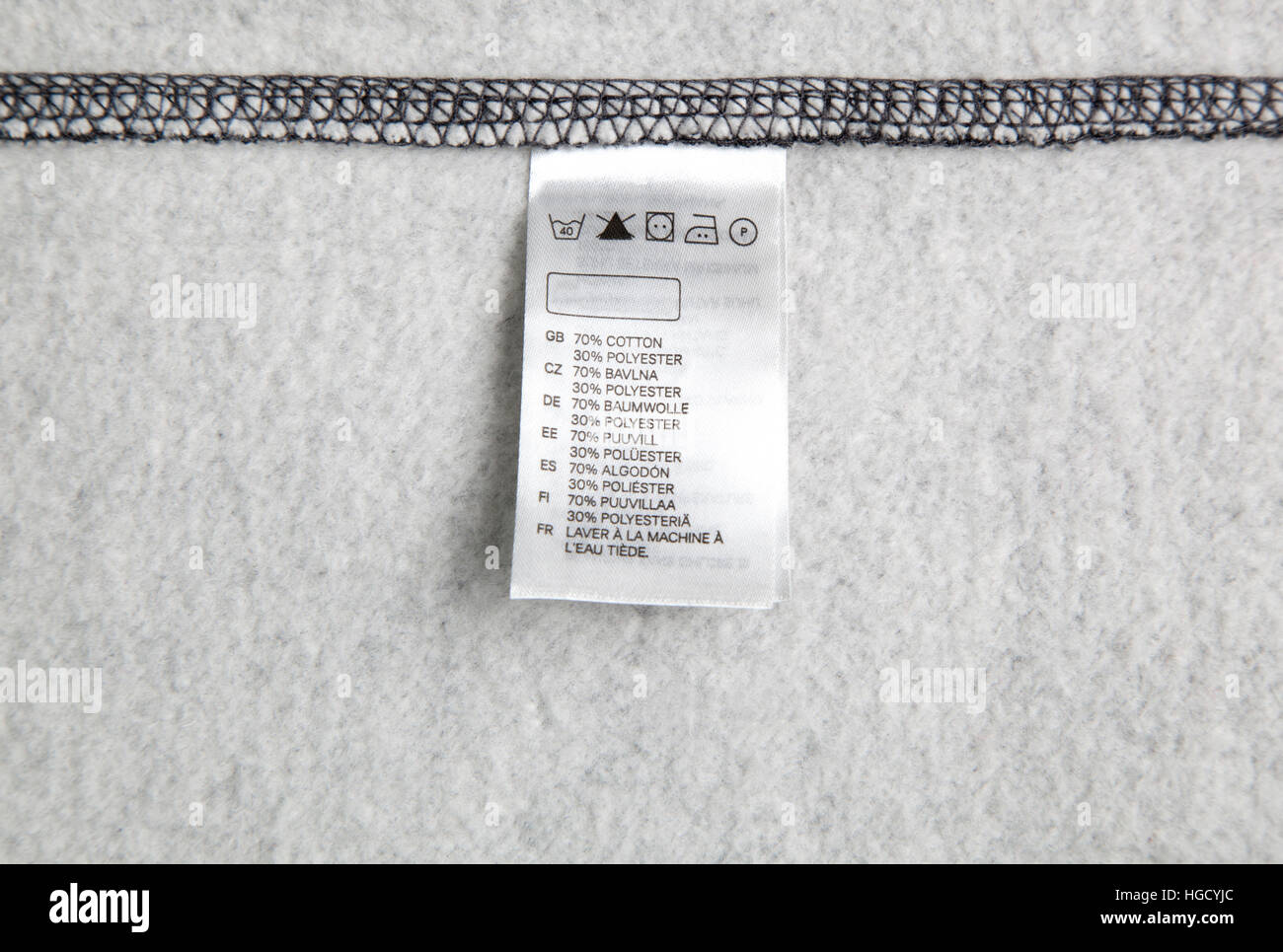 Washing label on cloth Stock Photo - Alamy