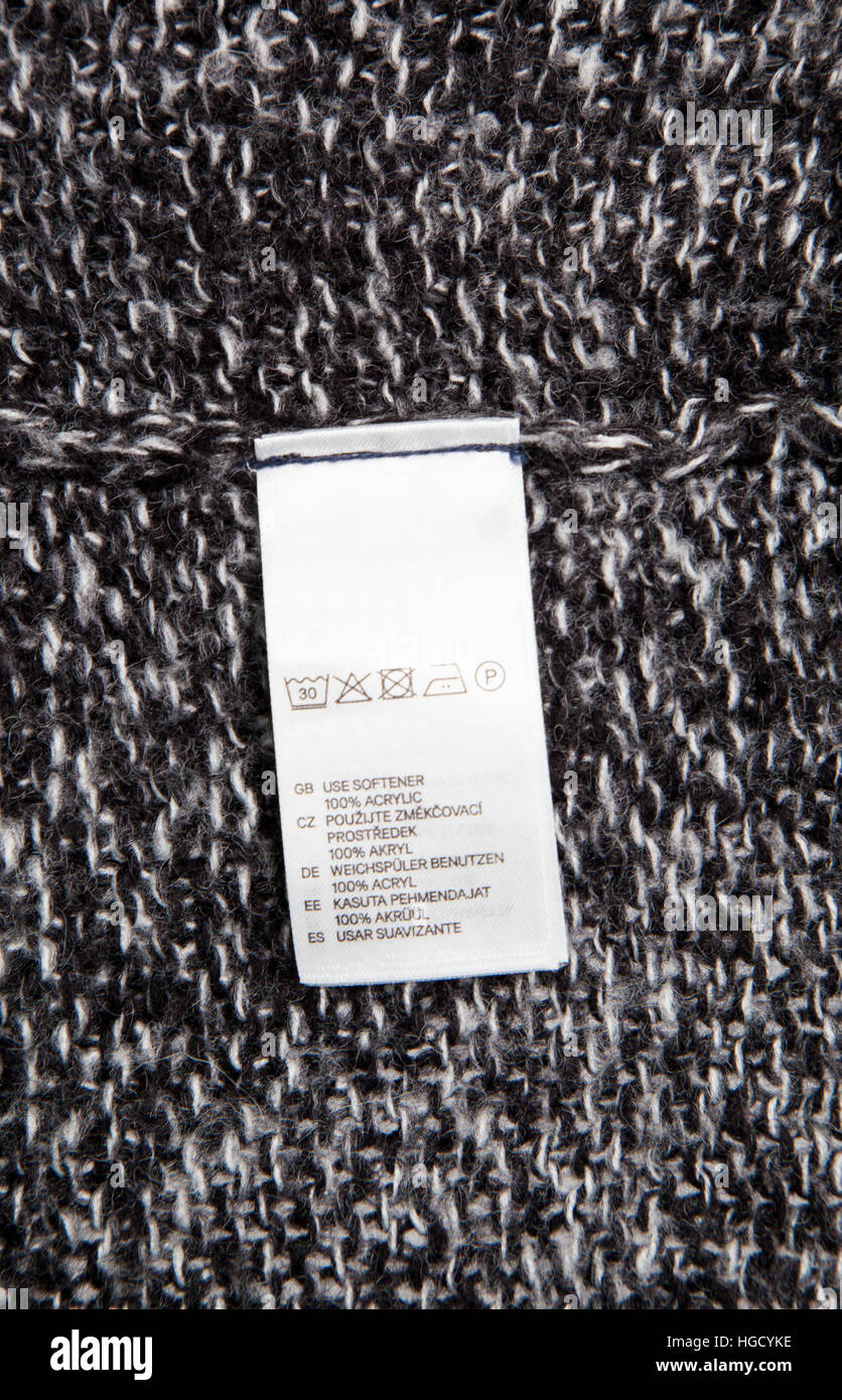 Washing label on cloth Stock Photo - Alamy