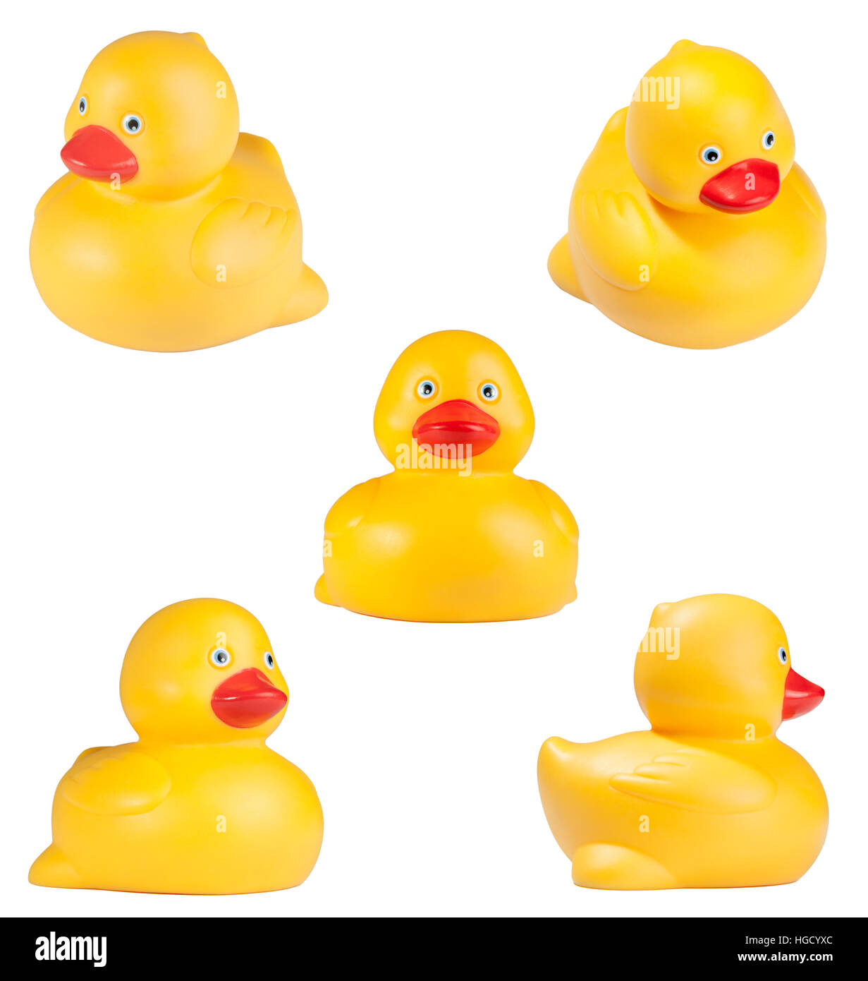 yellow duck set on isolated white background Stock Photo - Alamy