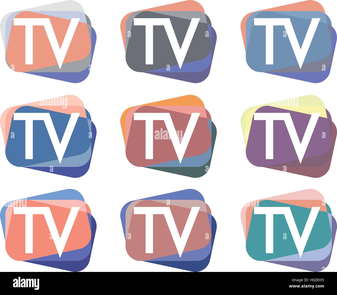TV Logo Design Set. EPS 8 supported Stock Vector Image & Art - Alamy