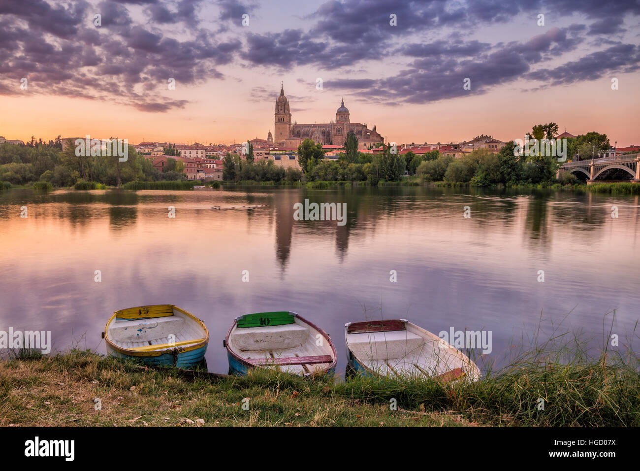 Salamanca and the Tormes River at Sunset Stock Photo - Alamy