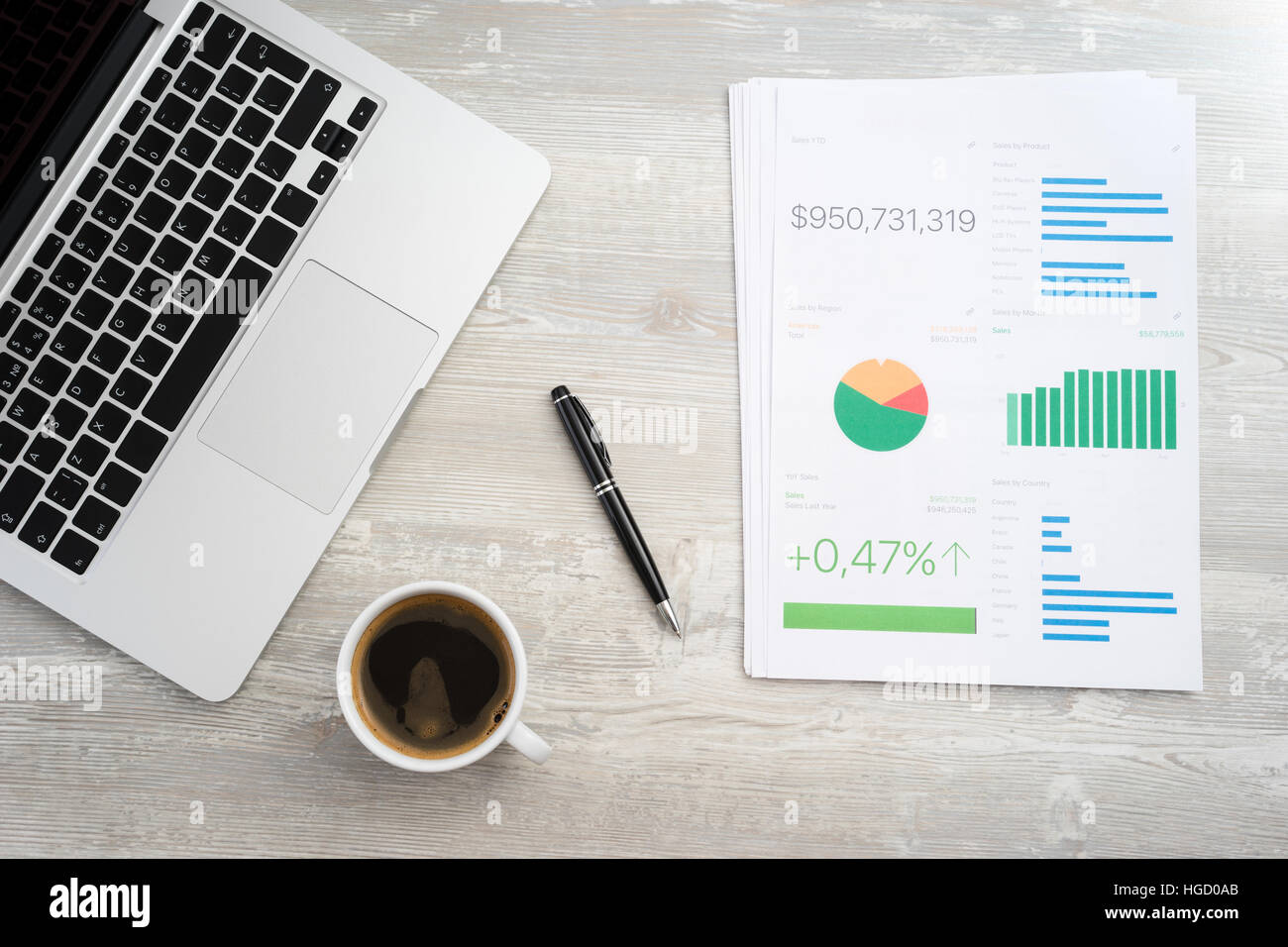 Financial paper charts and graphs on the table Stock Photo - Alamy