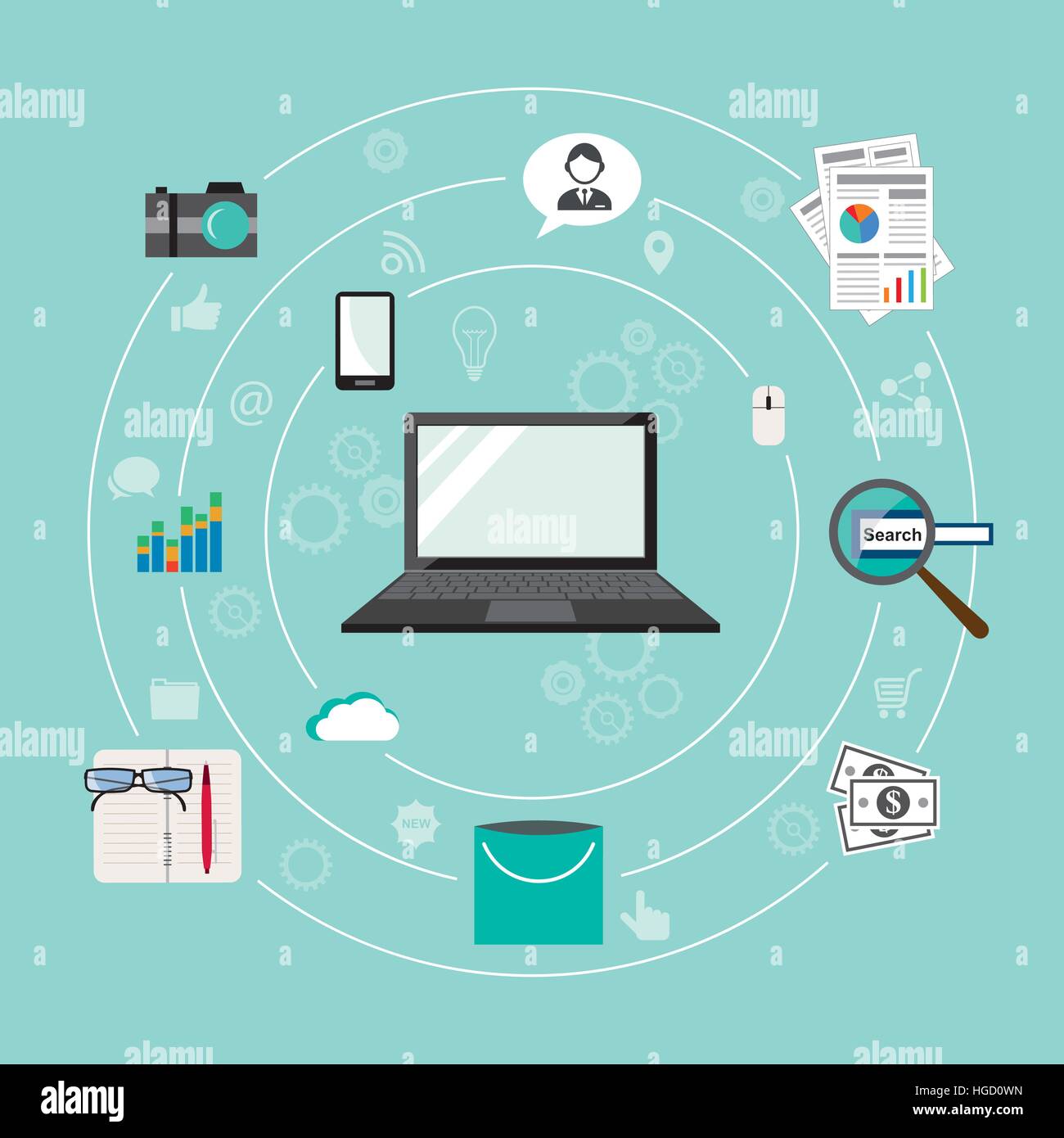 Internet of Things flat iconic illustration Stock Vector Image & Art ...