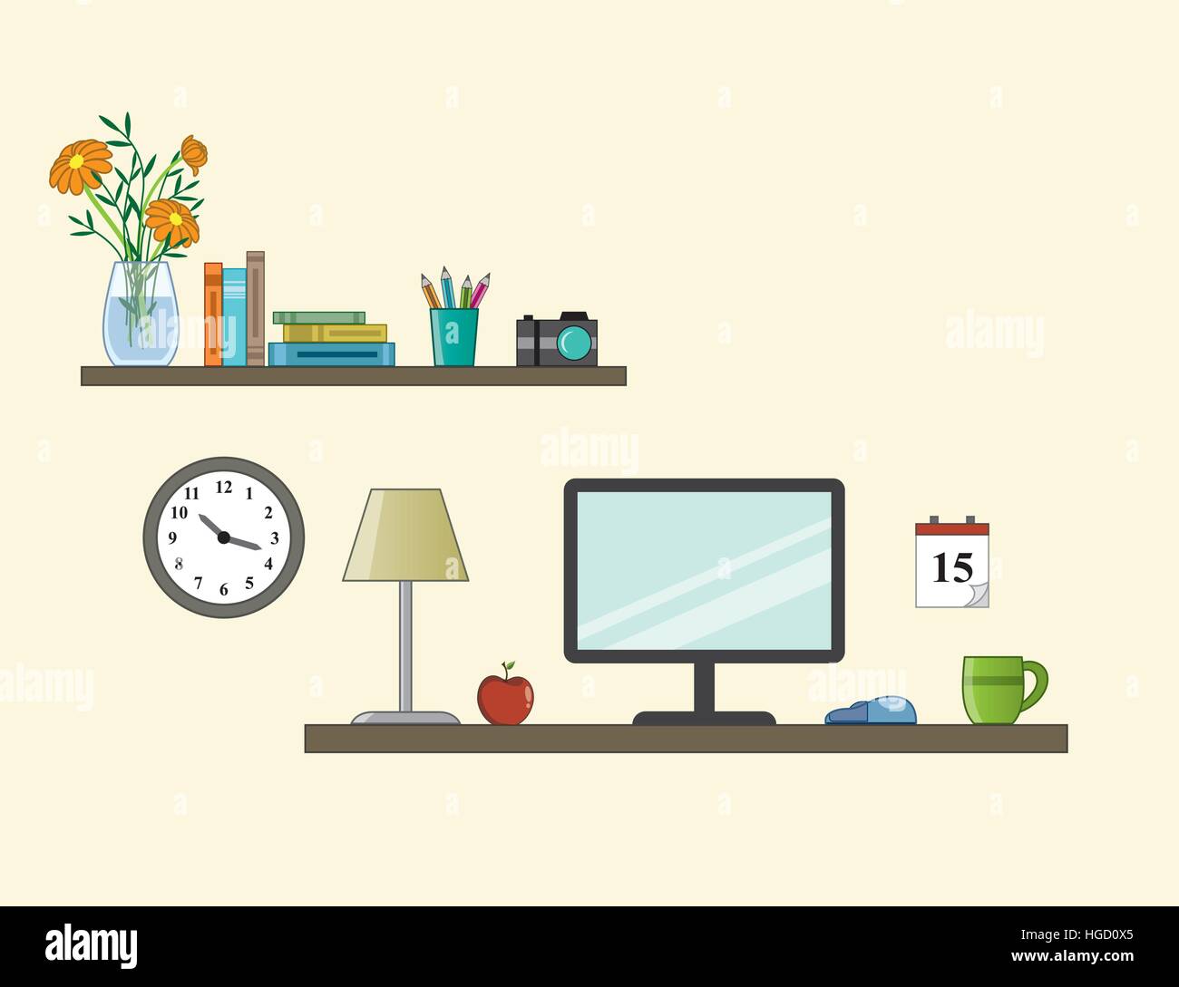 Lamp in plant pot Stock Vector Images - Alamy