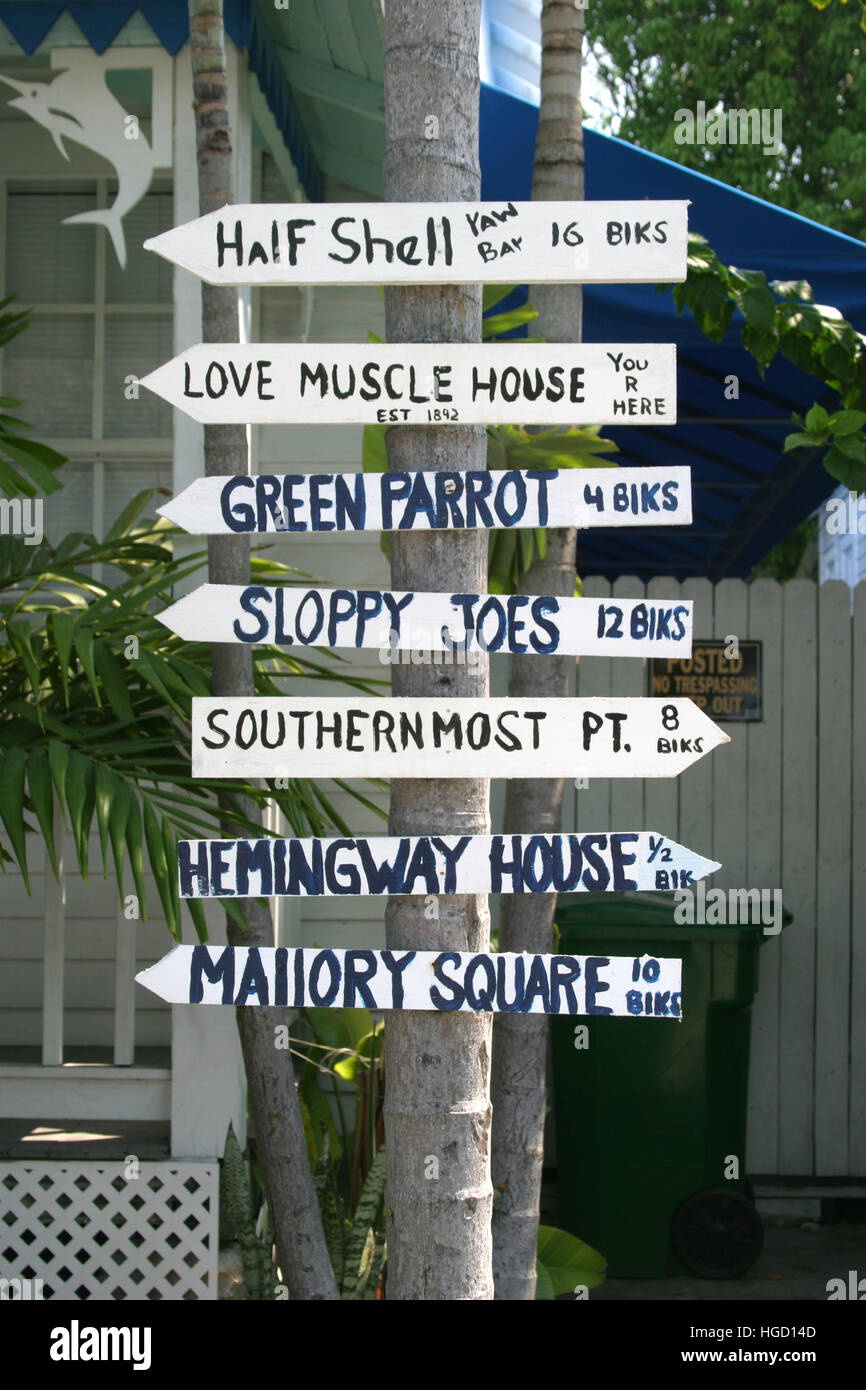 Signs in Key West, Florida Stock Photo - Alamy