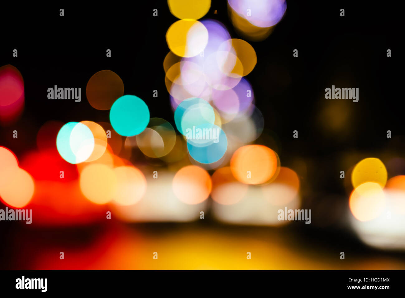 City night defocused lights abstract background Stock Photo - Alamy