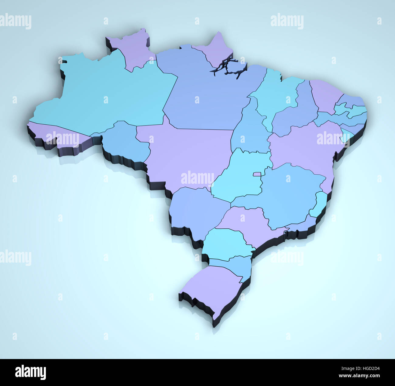 Brazil 3D shape image geographical location Stock Photo - Alamy