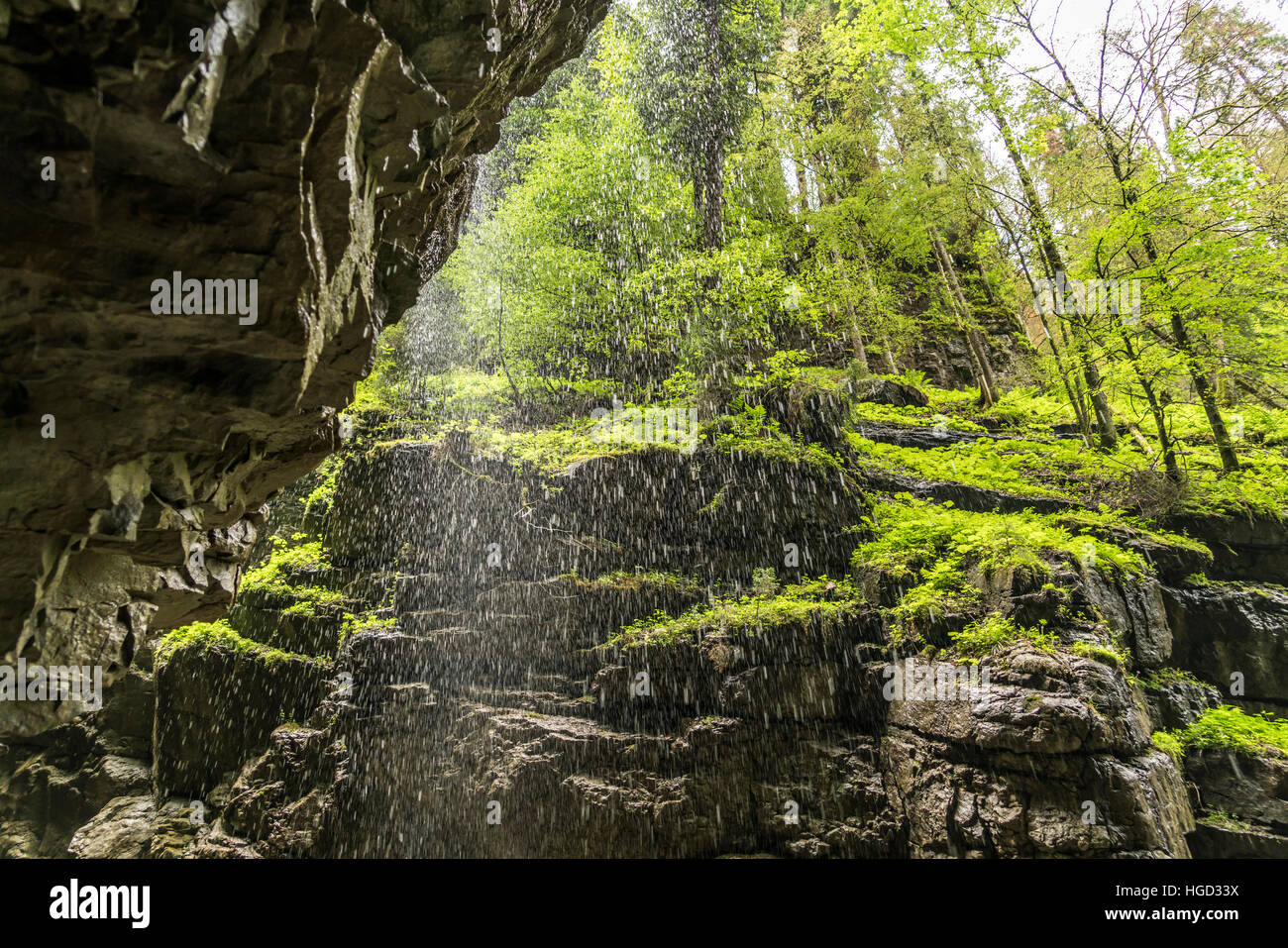rain at the gorge Breitachklamm, Kleinwalsertal near Oberstdorf ...