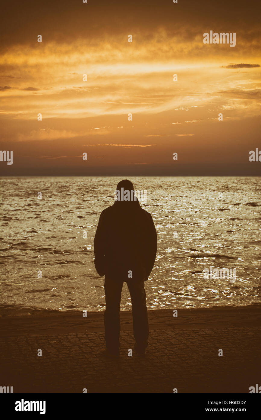 Silhouette man standing figure hi-res stock photography and images - Alamy