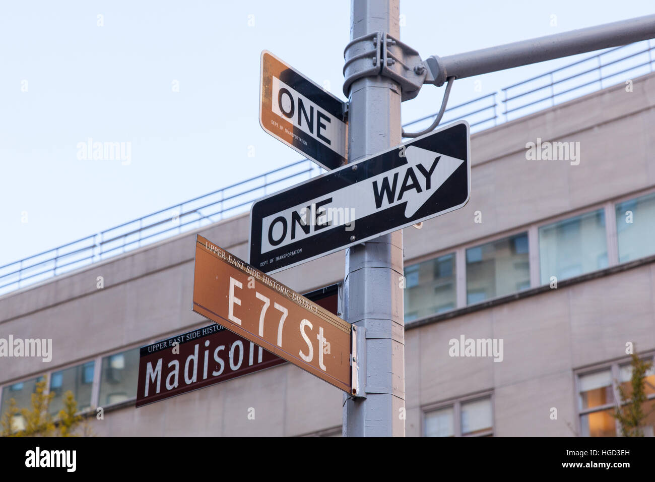Madison Avenue street sign, Manhattan, New York city, United States of ...