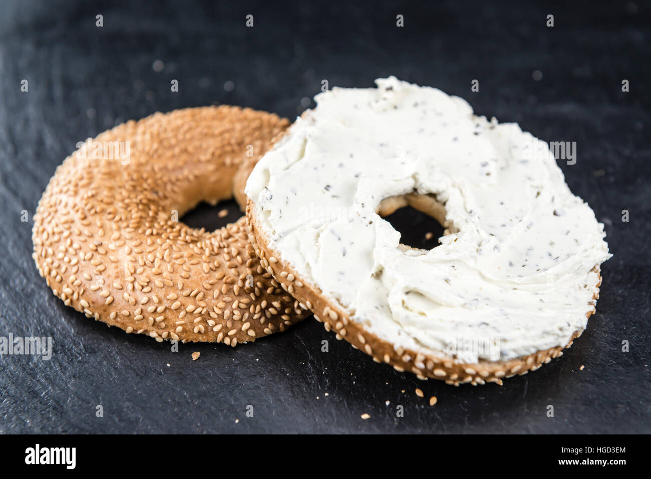 Sesame Bagel With Cream Cheese