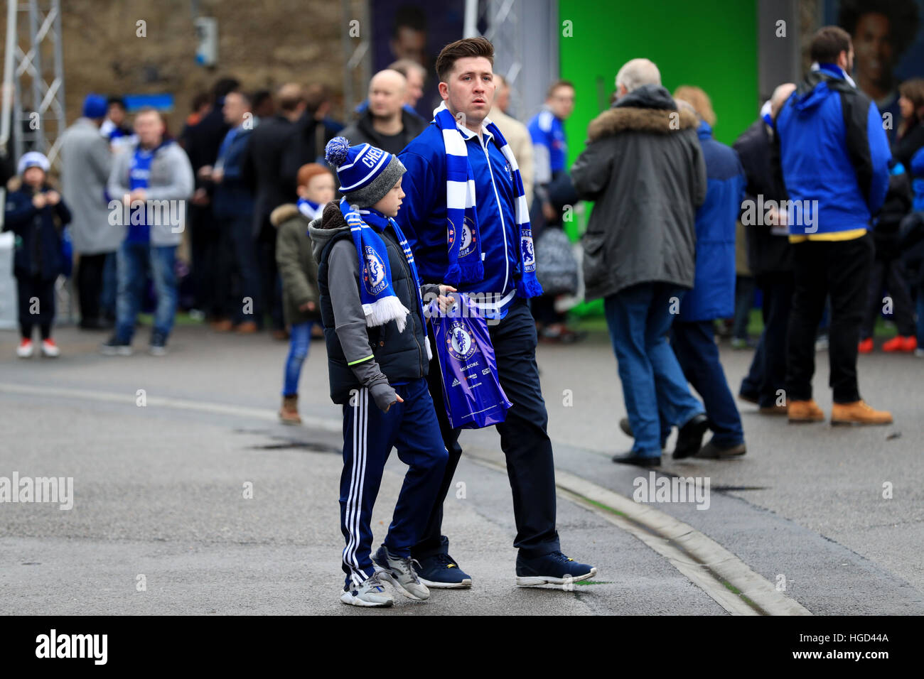 Chelsea fans outside Stamford Bridge during the Emirates FA Cup, Third ...