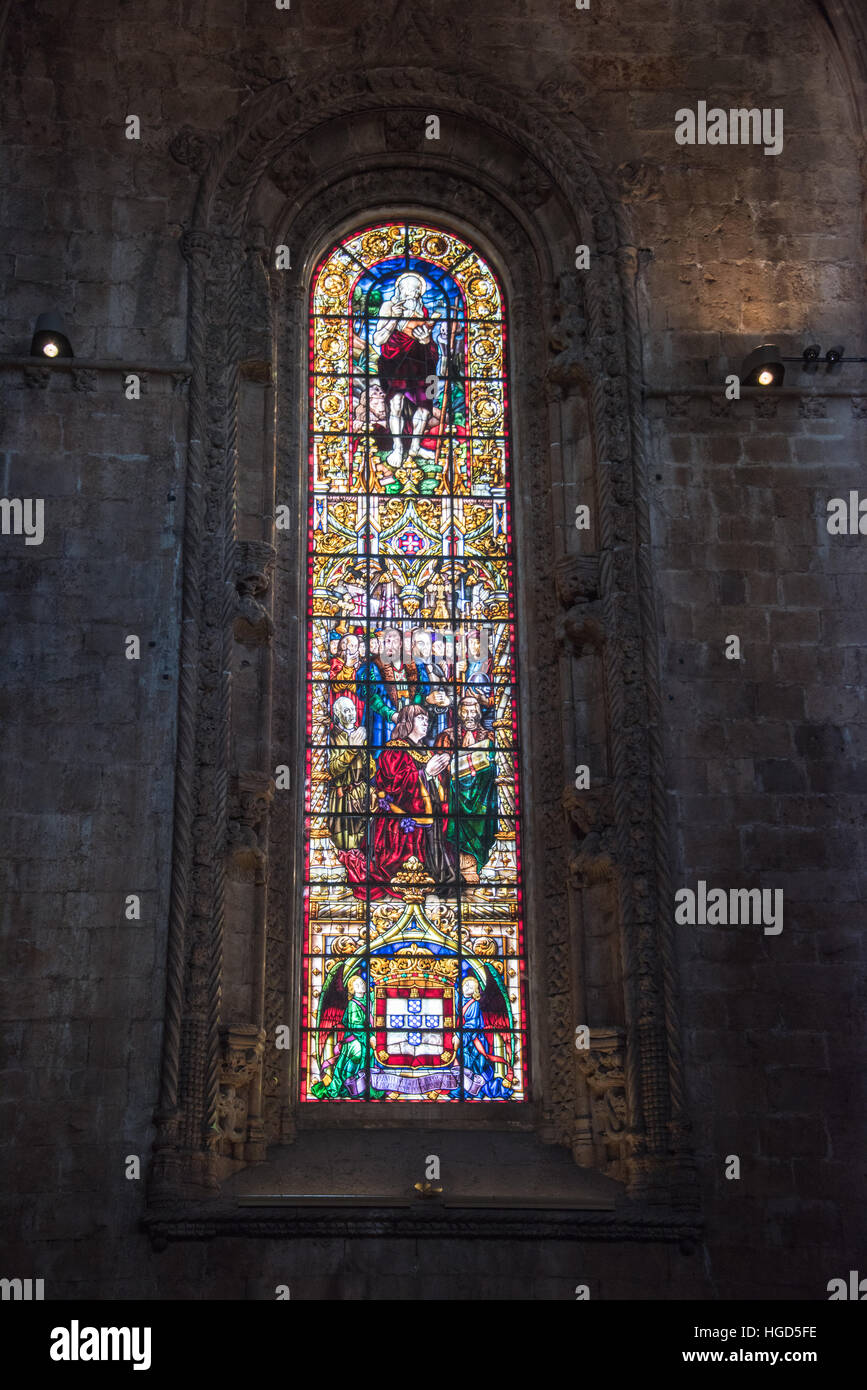 Stained Glass Window at Igreja Santa Maria, Belem, Lisbon, Portugal ...