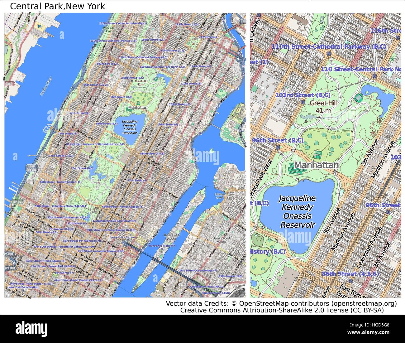 Central manhattan map Stock Vector Images - Alamy