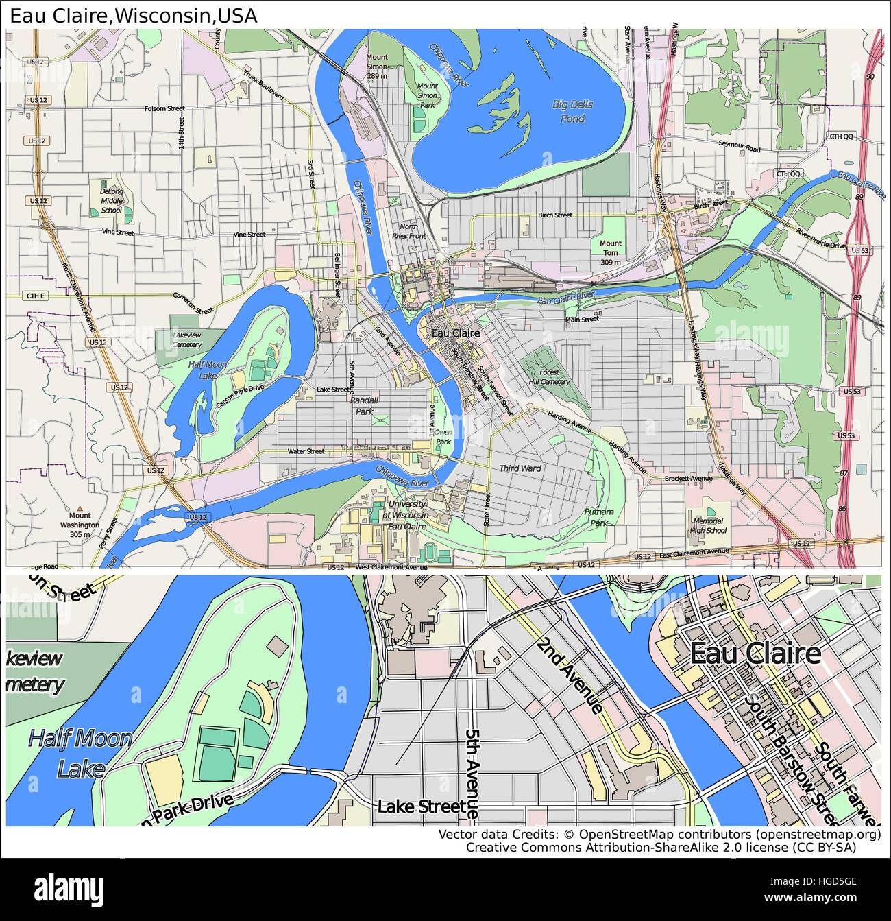 Wisconsin dells map hi-res stock photography and images - Alamy