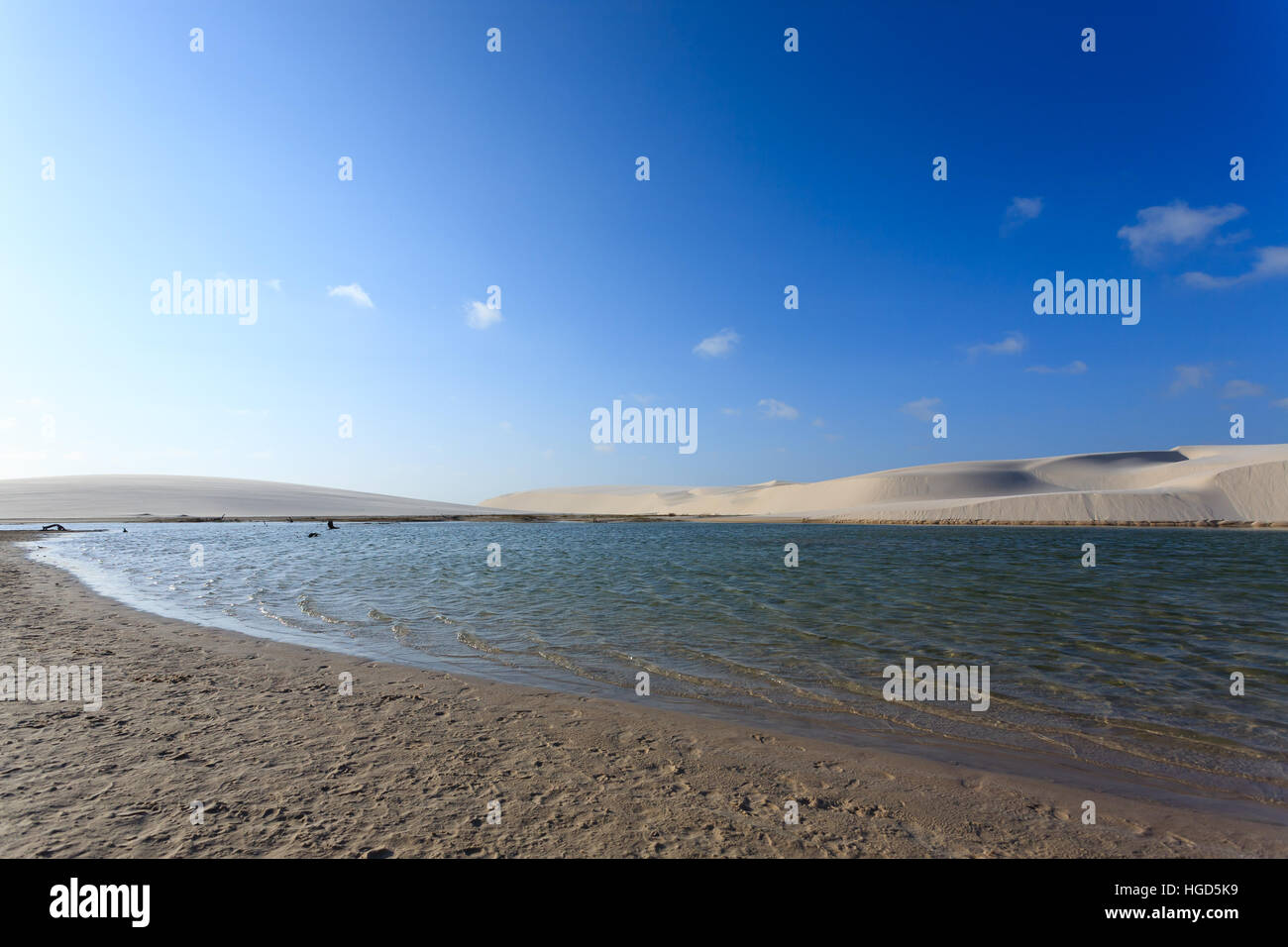 White sand dunes panorama from Lencois Maranhenses National Park ...