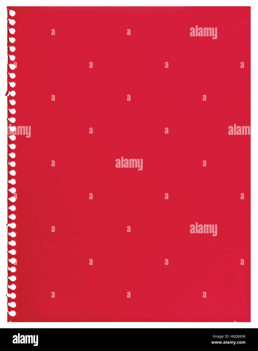 Red note paper, single sheet of blank torn jotter notebook background ...