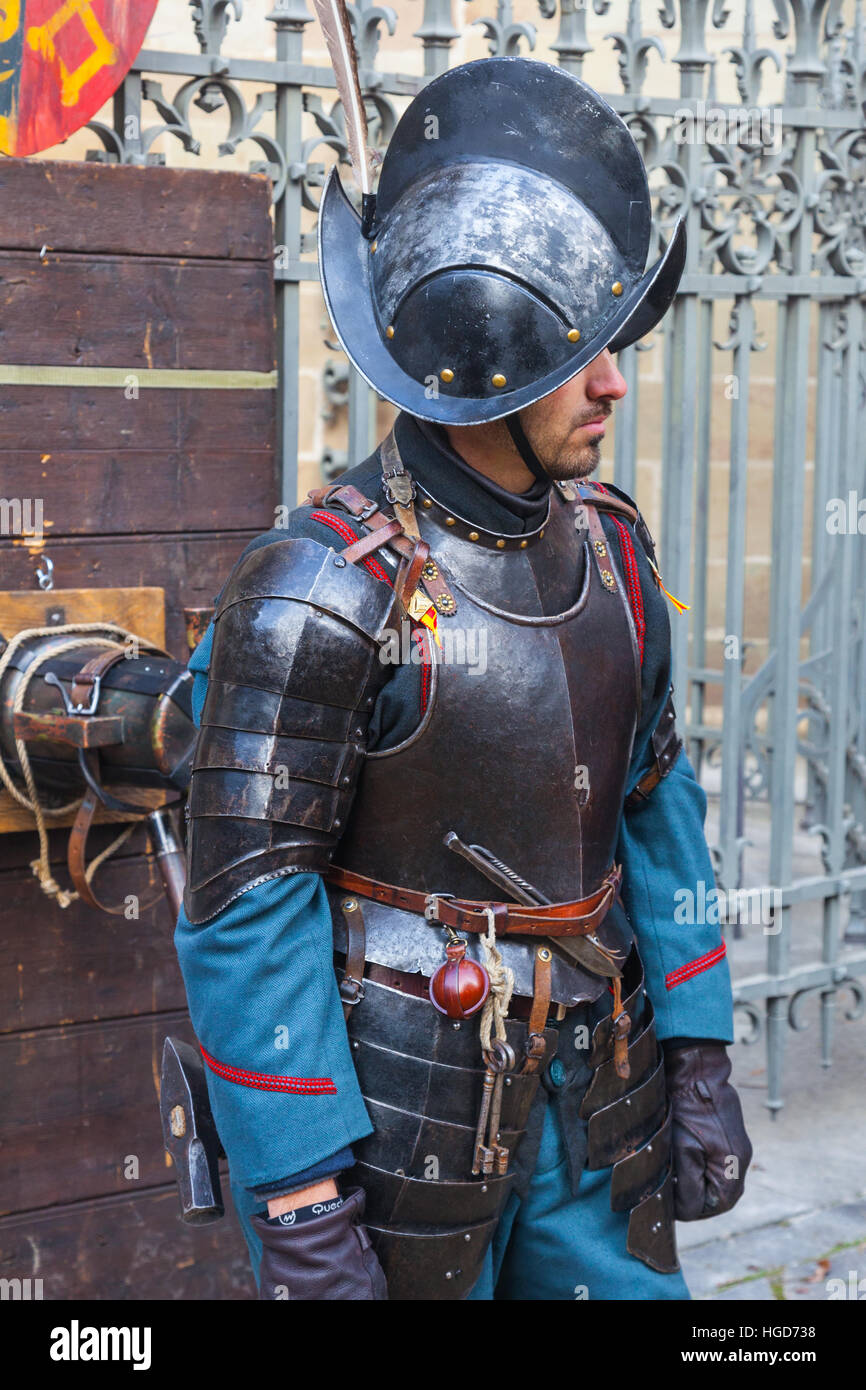 Man dressed in 1602 period costume in Geneva for Escalade celebrations ...